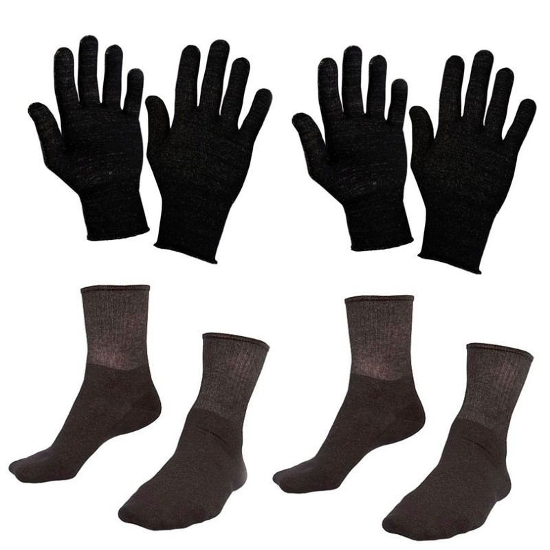 2 Pairs Raynaud's Deluxe Silver Gloves & Socks - RaynaudsDisease.com
