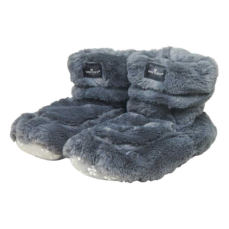 Warmies Luxury Fur Slipper Boots Grey - RaynaudsDisease.com